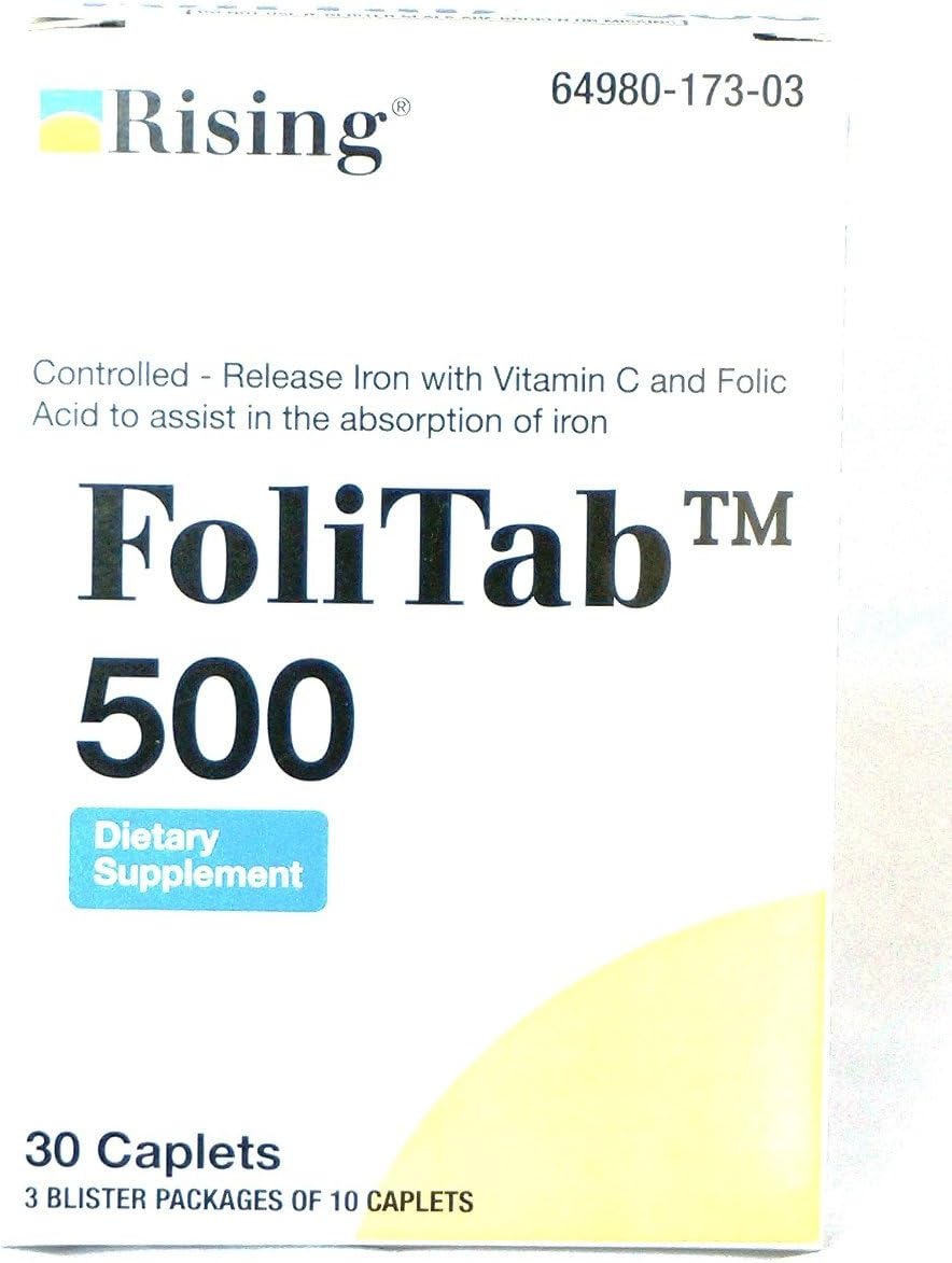 Amazon.com: FoliTab 500 Controlled-Released Iron with Vit C and Folic ...