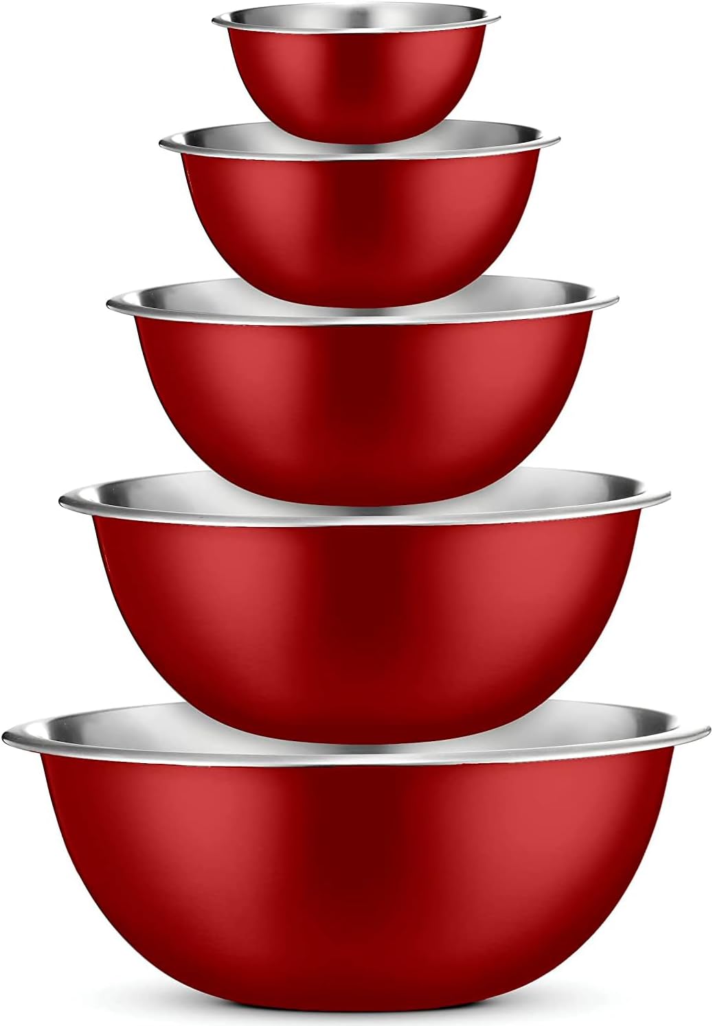 Juego de Tazones de 5 Piezas, Bowls de Cocina de Acero Inoxidable con ...
