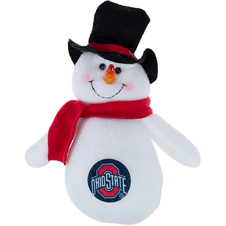 Amazon.com: Ohio State University Buckeyes Plush Snowman Christmas Tree ...