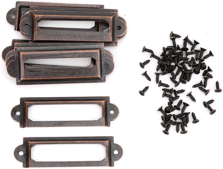 50Pcs Metal Label Holder Furniture Drawer Cabinet Card Holder Antique ...