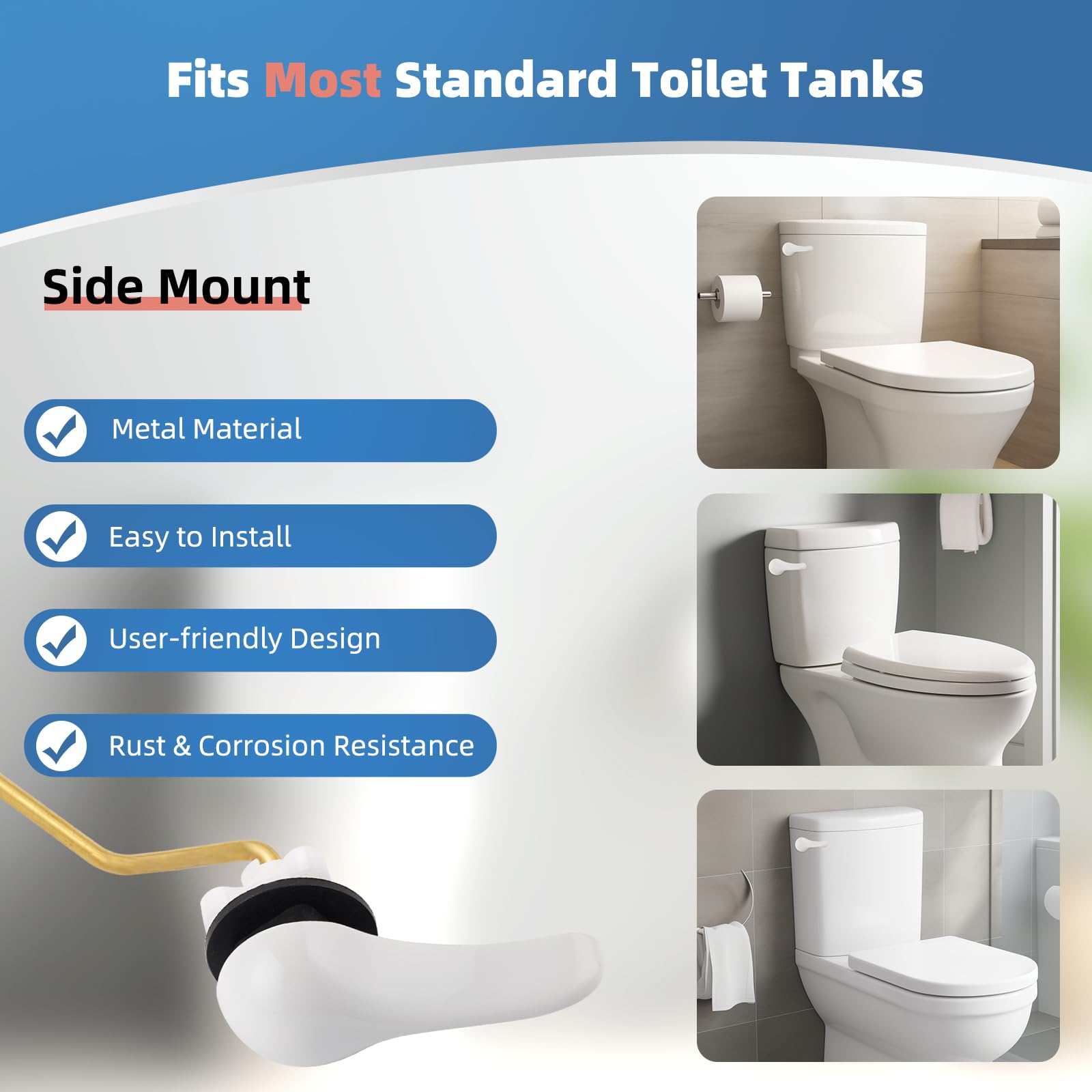 Snapklik.com : Universal Metal Toilet Tank Flush Lever Replacement ...
