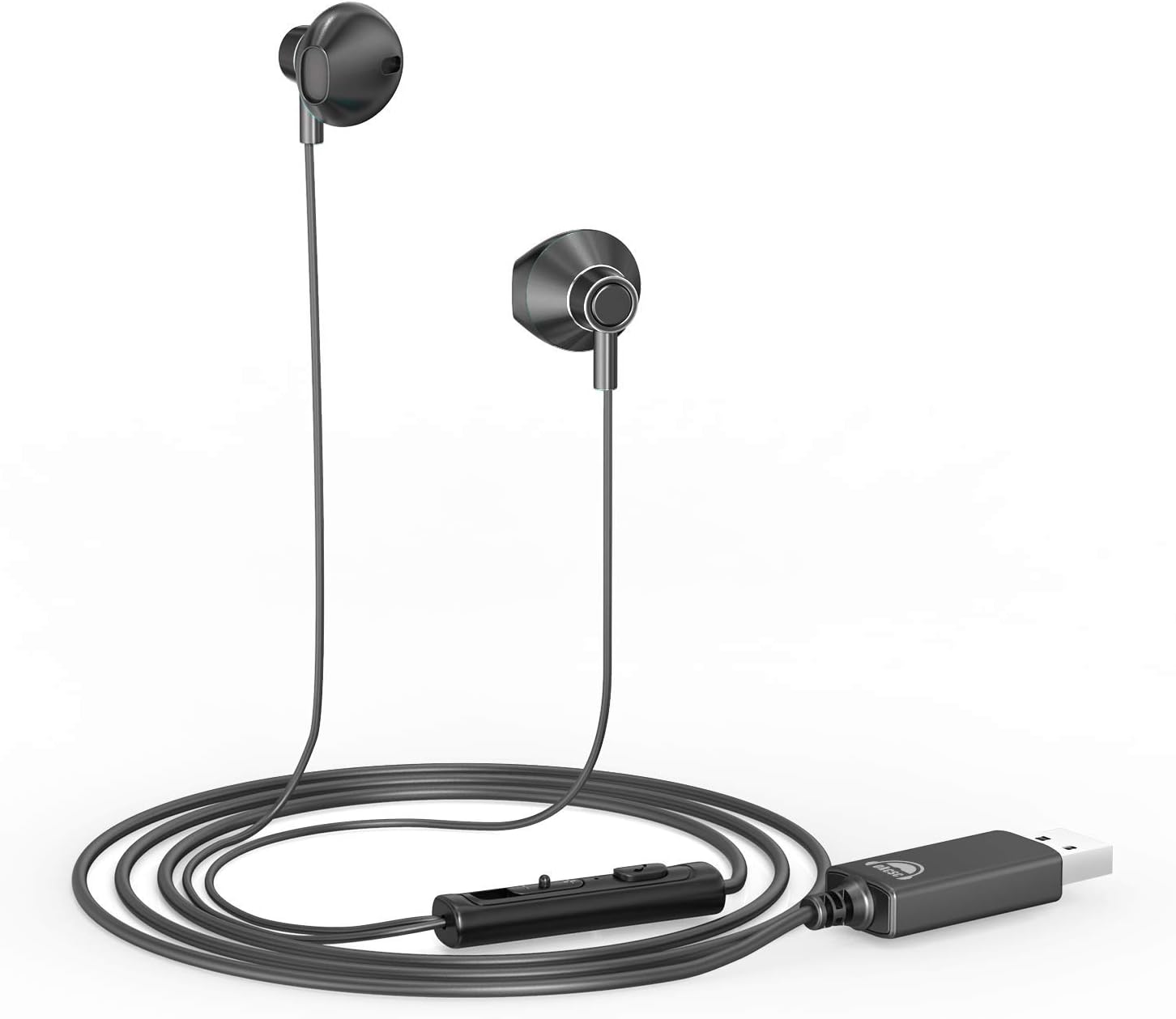 USB Earbuds with Microphone for PC, OKCSC U200 Office Headset Noise ...