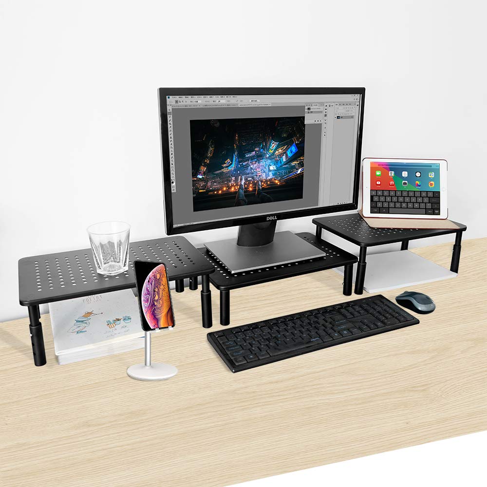 Buy Hippo & Frog Large Metal Dual Monitor Stand Riser with Height ...