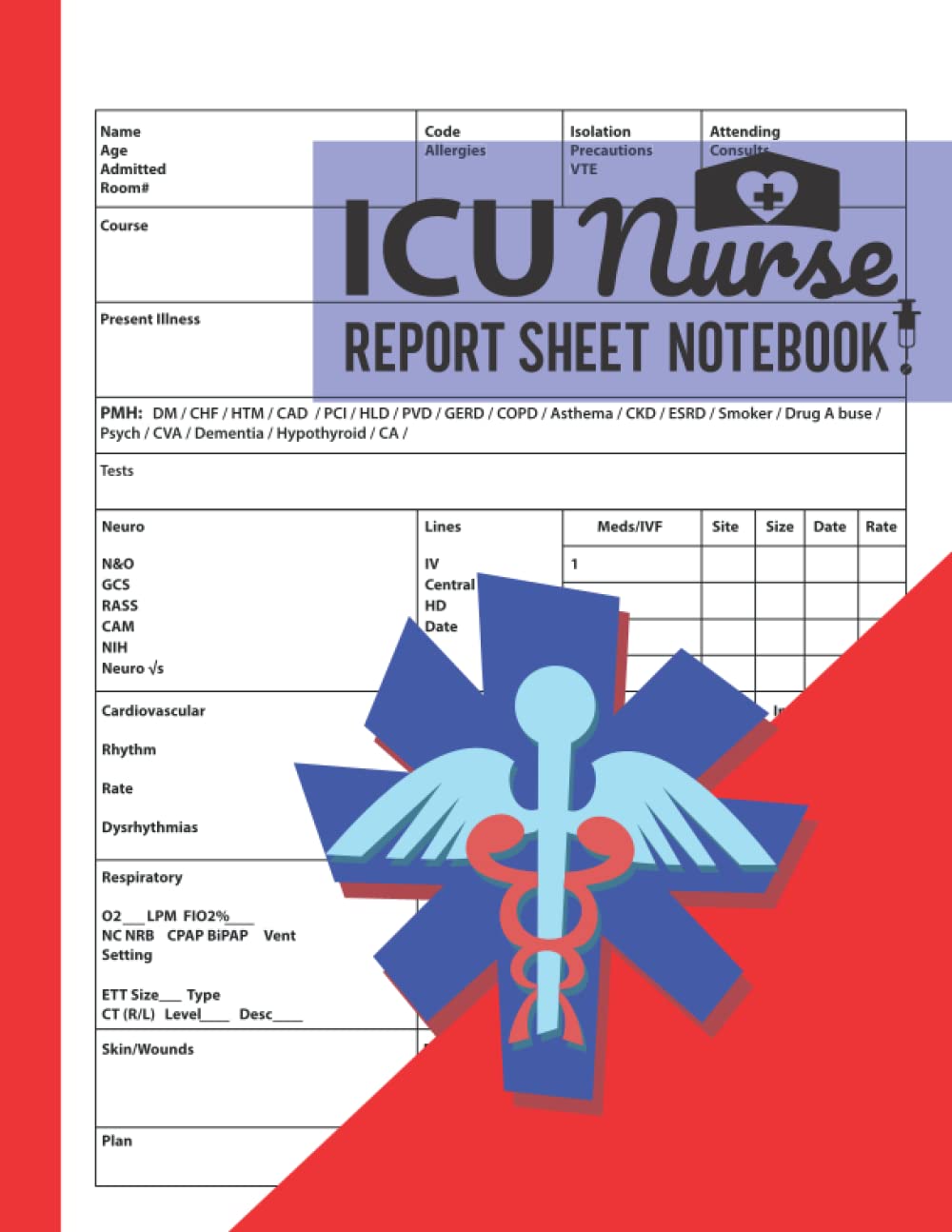 Icu Nurse Report Sheet Notebook Nursing Report Sheet Notebook Advanced ...
