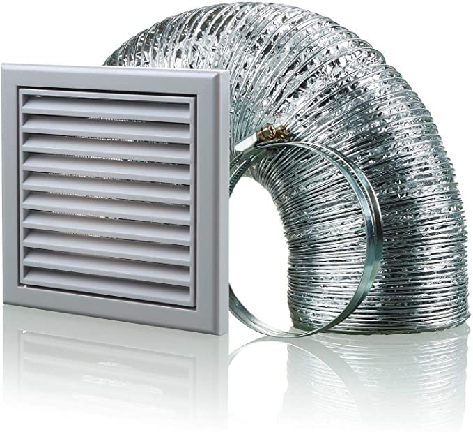 VENTS Cooker Hood Duct Vent Kit, 100mm (4-inch) Diameter. Grey Louvered ...