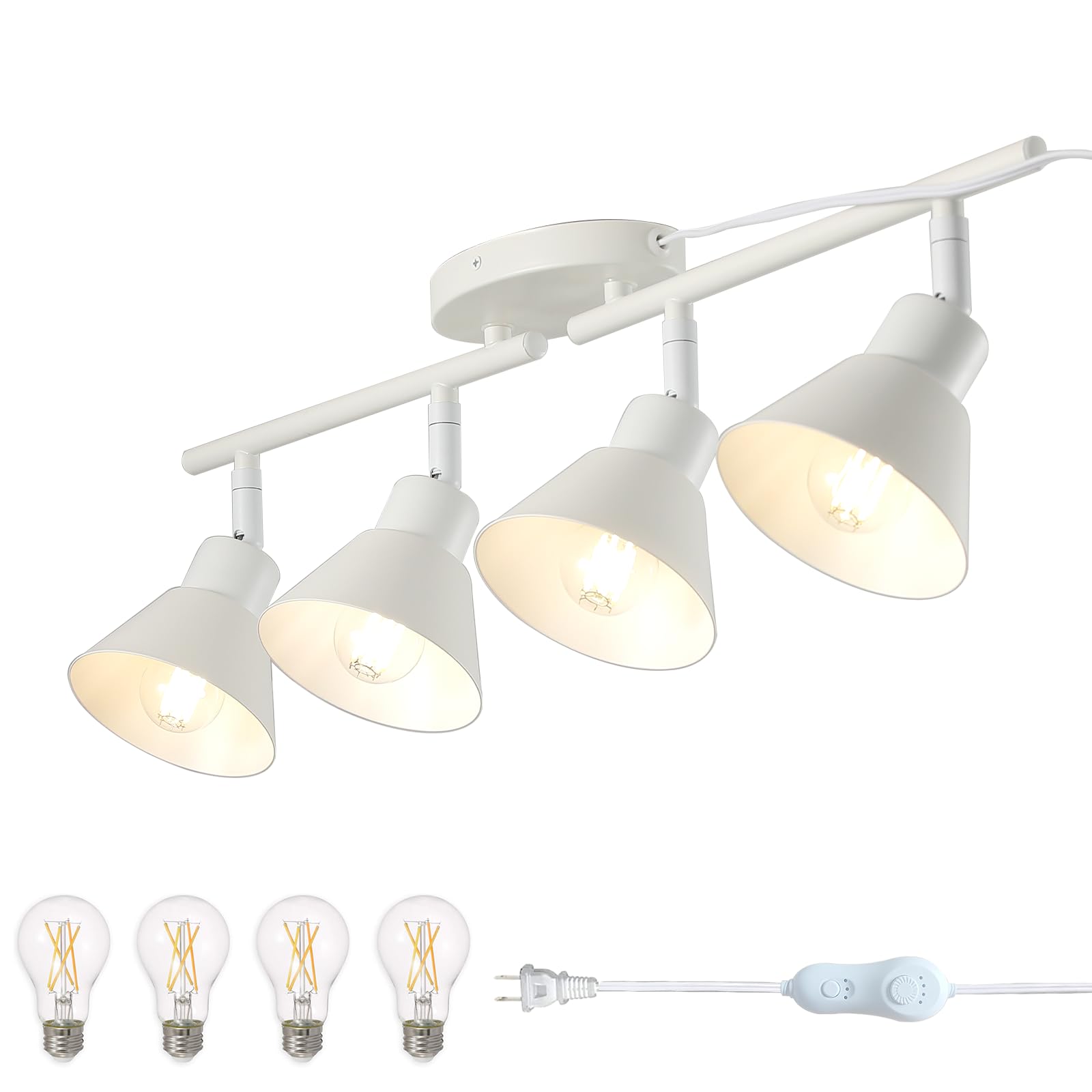 vivihobb 4 Light Plug in Track Lighting Kit,Modern Plug in Ceiling ...