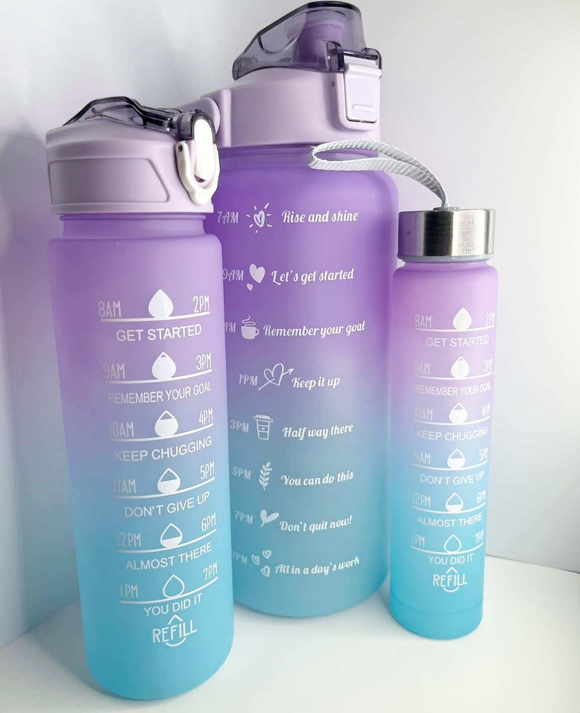 Amazon.com: 3 Pc. Motivational Water Bottle Set : Sports & Outdoors