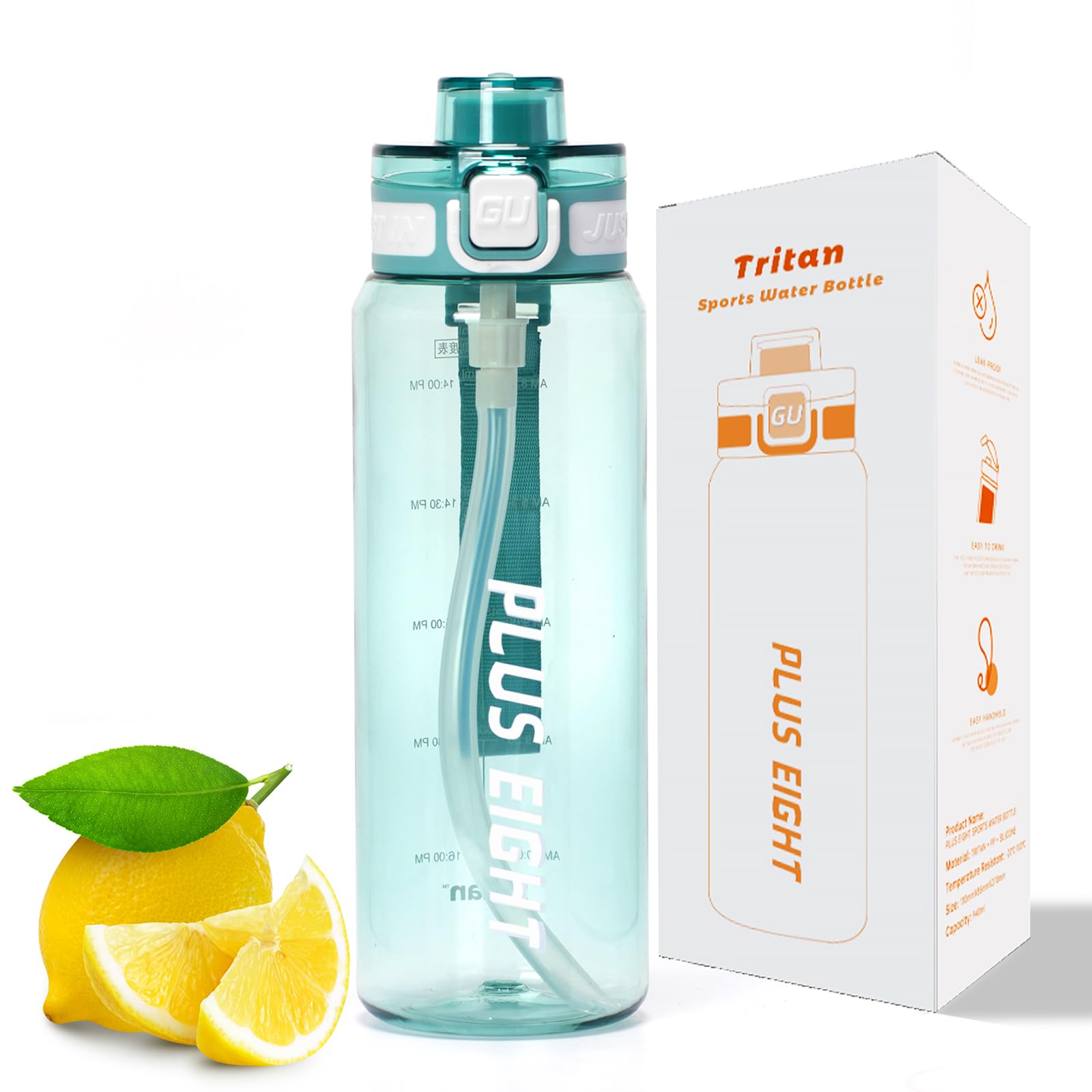 Amazon.com: pluseight Sports Water Bottles, 32 oz Water Bottle With ...