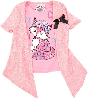 Amazon.com: Beautees Girls Fox Print Tank with Cardigan (5, Candy Pink ...