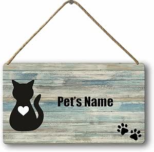 Amazon.com : TYmall personalized cat signs, custom name sign, gifts for ...