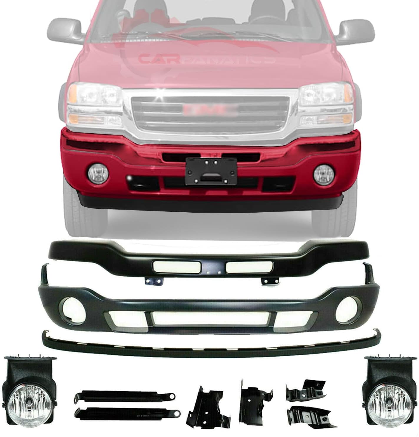 Amazon.com: Front Bumper Primed with Brackets + Low Cover Primed ...