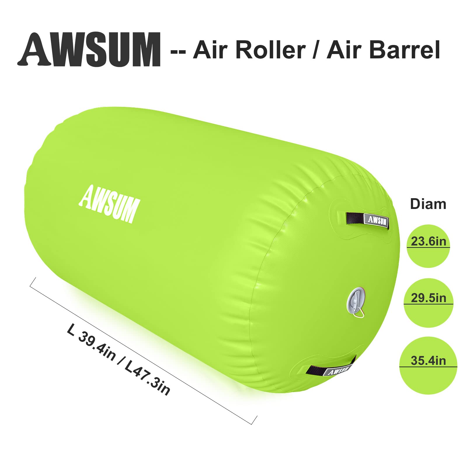 Snapklik.com : AWSUM 3.3ft L X 2ft Diam Gymnastics Air Roller Tumbling ...