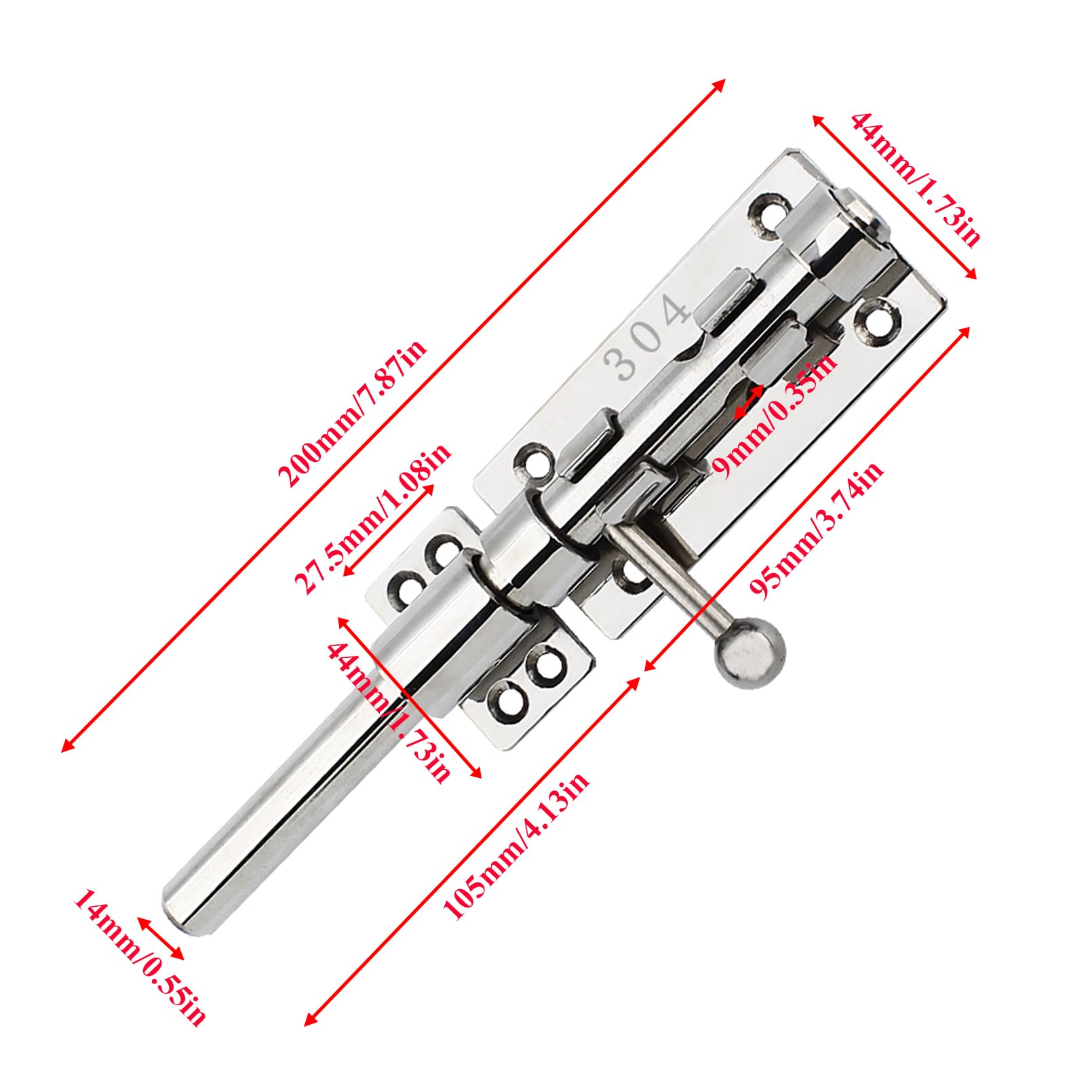Snapklik.com : 304 Stainless Steel Gate Latch Slide Bolt Gate Latch ...