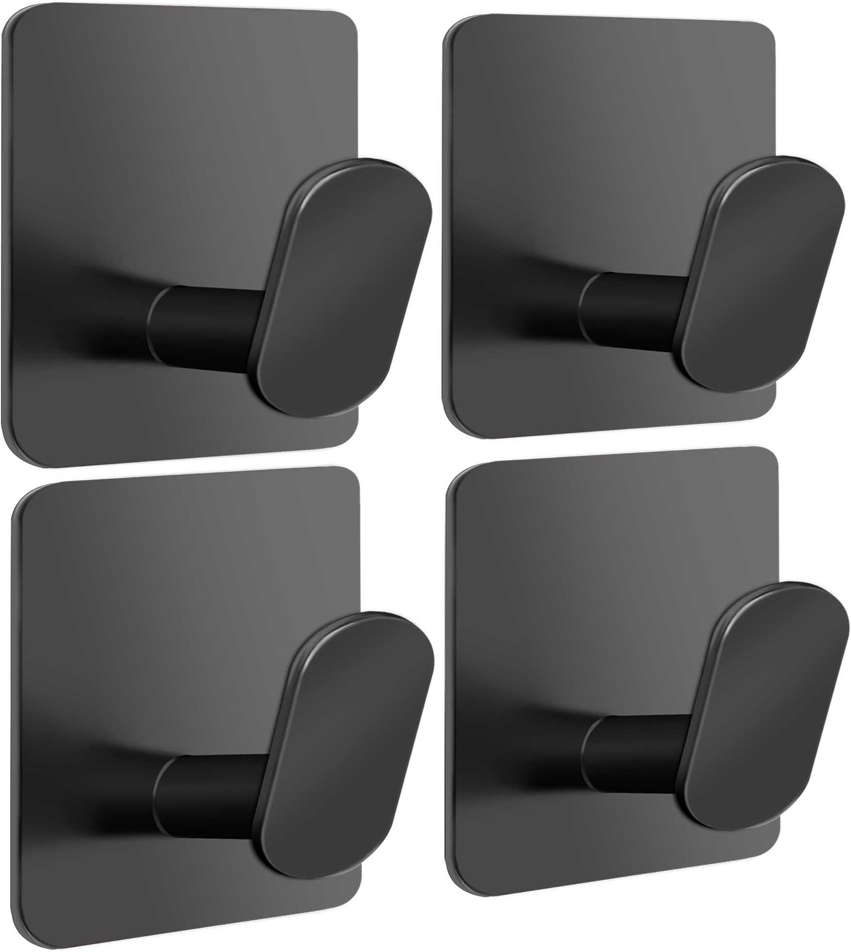 Hanpex Adhesive Hooks - 4 Pack Towel/Wall Hooks for Hanging Coat, Hat ...