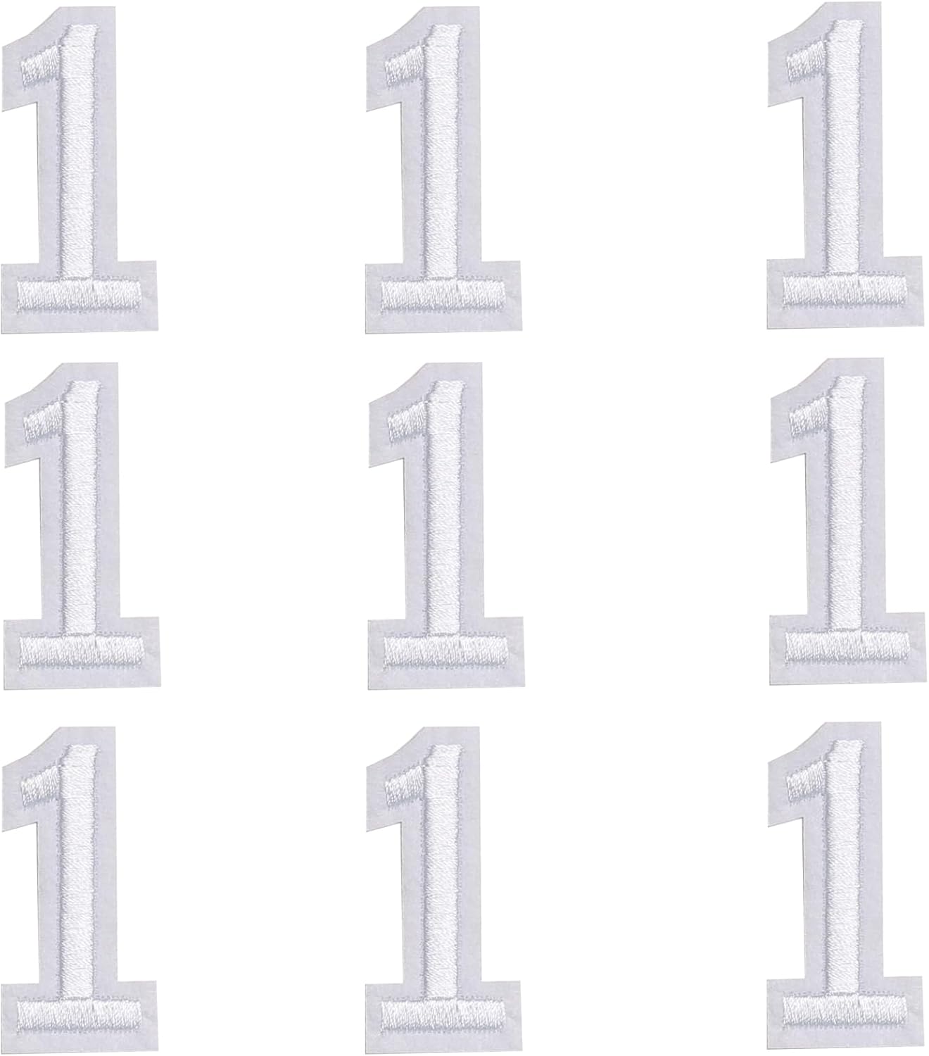 Amazon.com: GYGYL Iron on Number Patches, 9PCS of 2 Inch White Number 1 ...