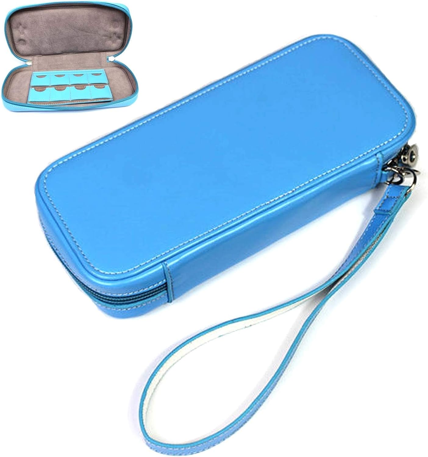 PCTC Classic Leather Blue Carry Case for Nintendo Switch Lite ...