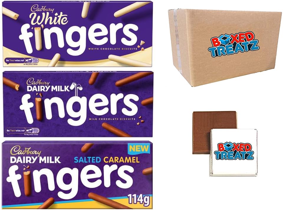 Cadbury Dairy Milk Fingers 3 Flavour Pack Variety, Fingers Milk Chocolate 114G, Salted Caramel ...