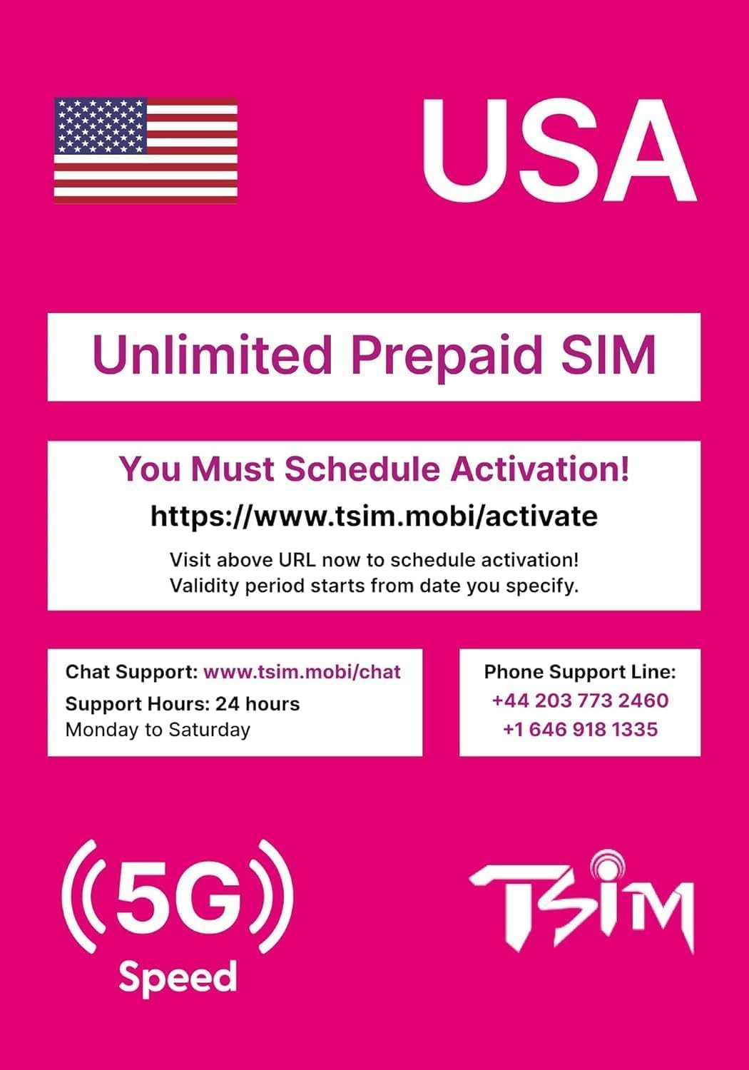 USA SIM Card for Travel to the USA. PrePaid. T-Mobile network with ...