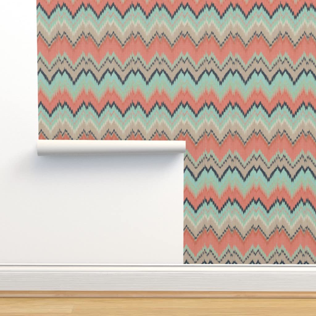 Coral And Teal Chevron Backgrounds
