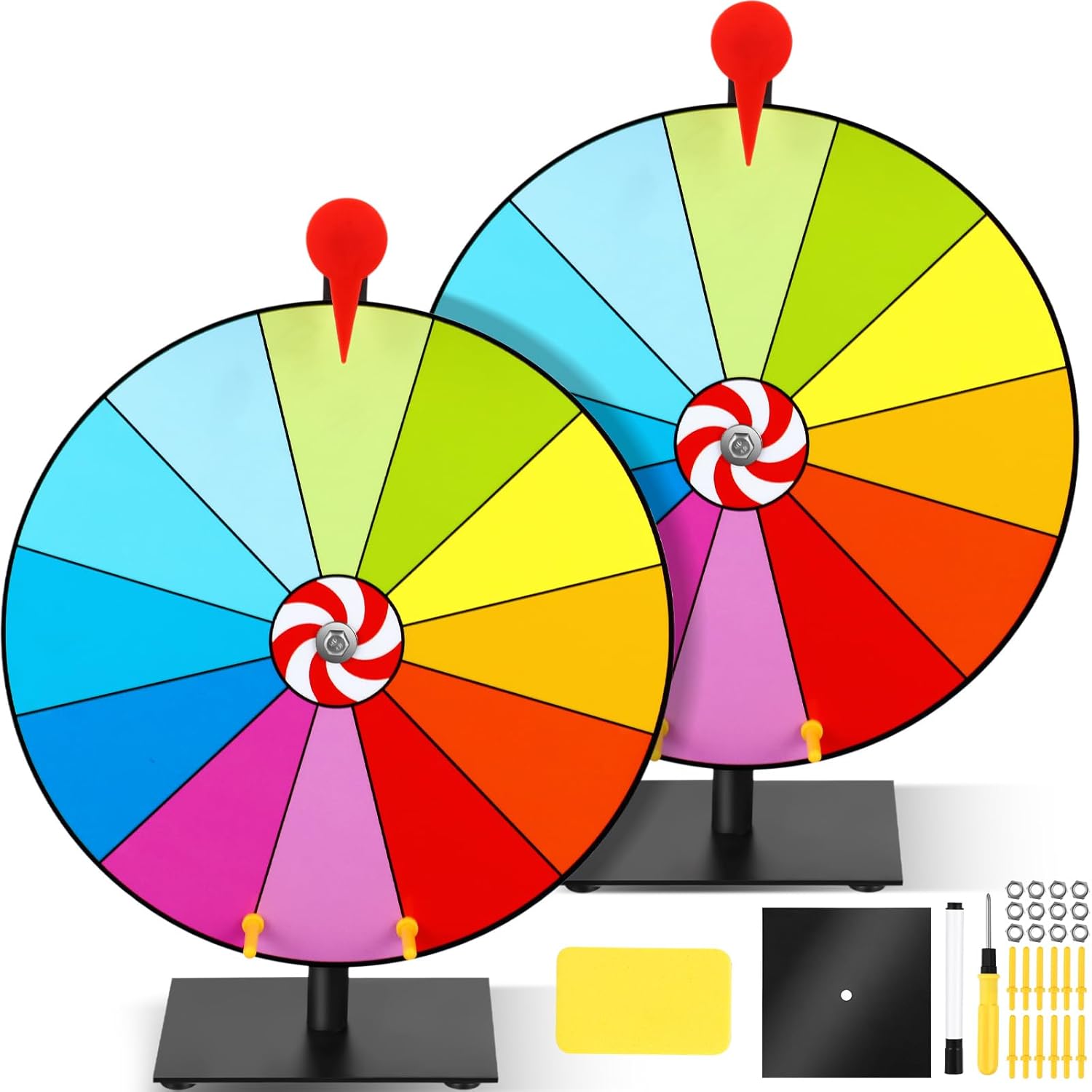 Amazon.com: Shappy 2 Set 12 Inch Prize Wheel, 12 Slot Tabletop Color ...