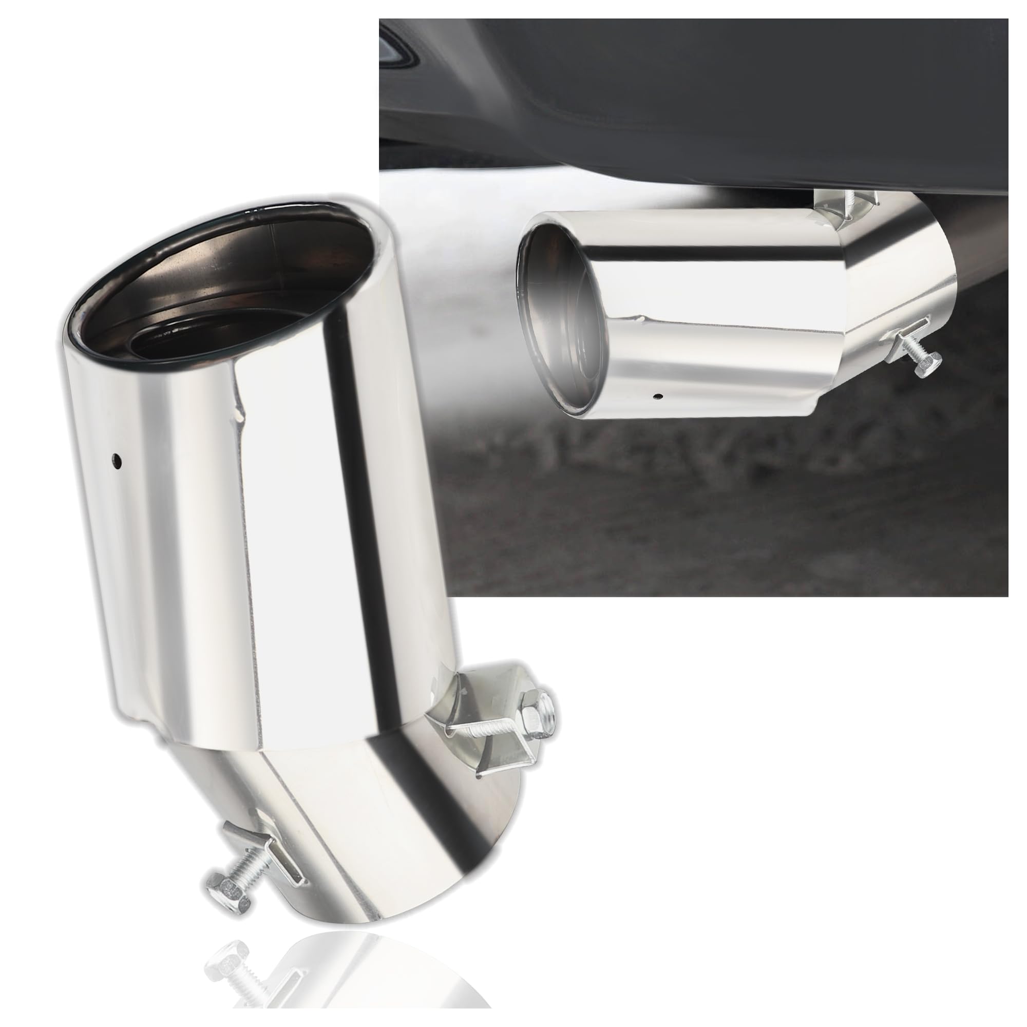 Amazon.com: 5.5" Length Car Stainless Steel Exhaust Tips with 2.5 ...
