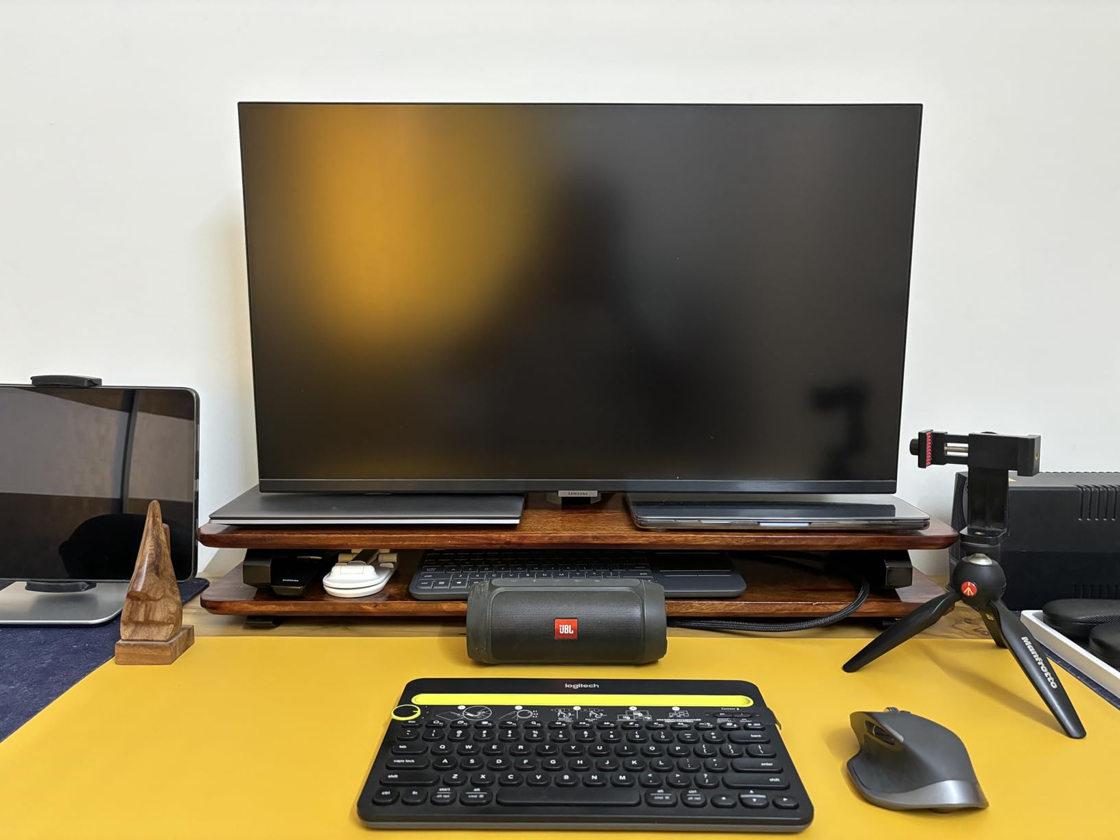 carpentray Store Wooden Monitor Stand with Storage Organizer for Desk ...