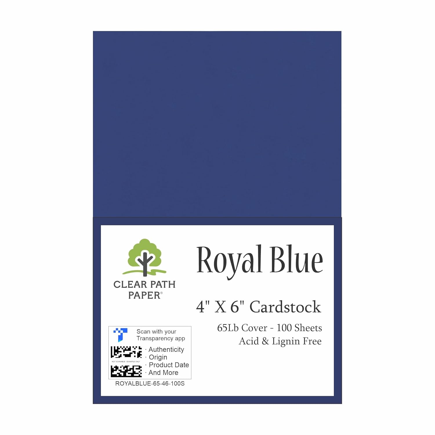 Royal Blue Cardstock - 4 x 6 inch - 65Lb Cover - 100 Sheets - Clear ...