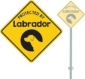 Amazon.com: BEWARE OF THE DOG PROTECTED BY LABRADOR HEAVY DUTY ALUMINUM ...