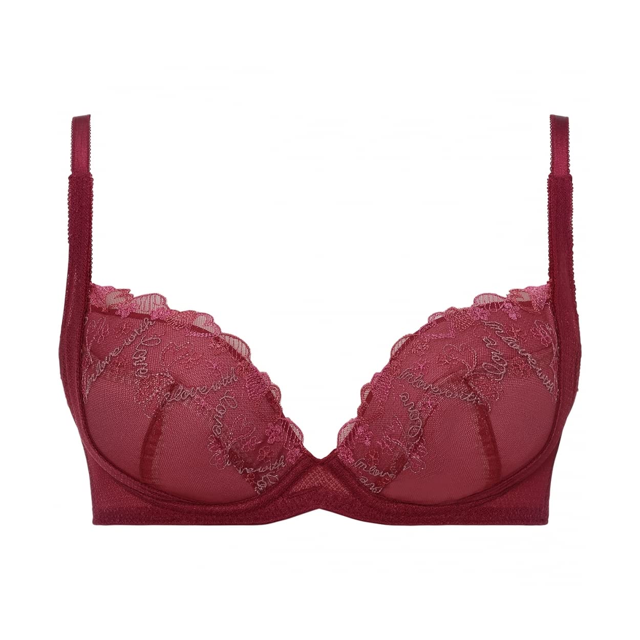 Amazon | （アモスタイル）AMOSTYLE チャーミングラマー スリムライン ブラジャー ビューティフルフラワーコレクション M006(レッド) B65サイズ | ブラジャー 通販