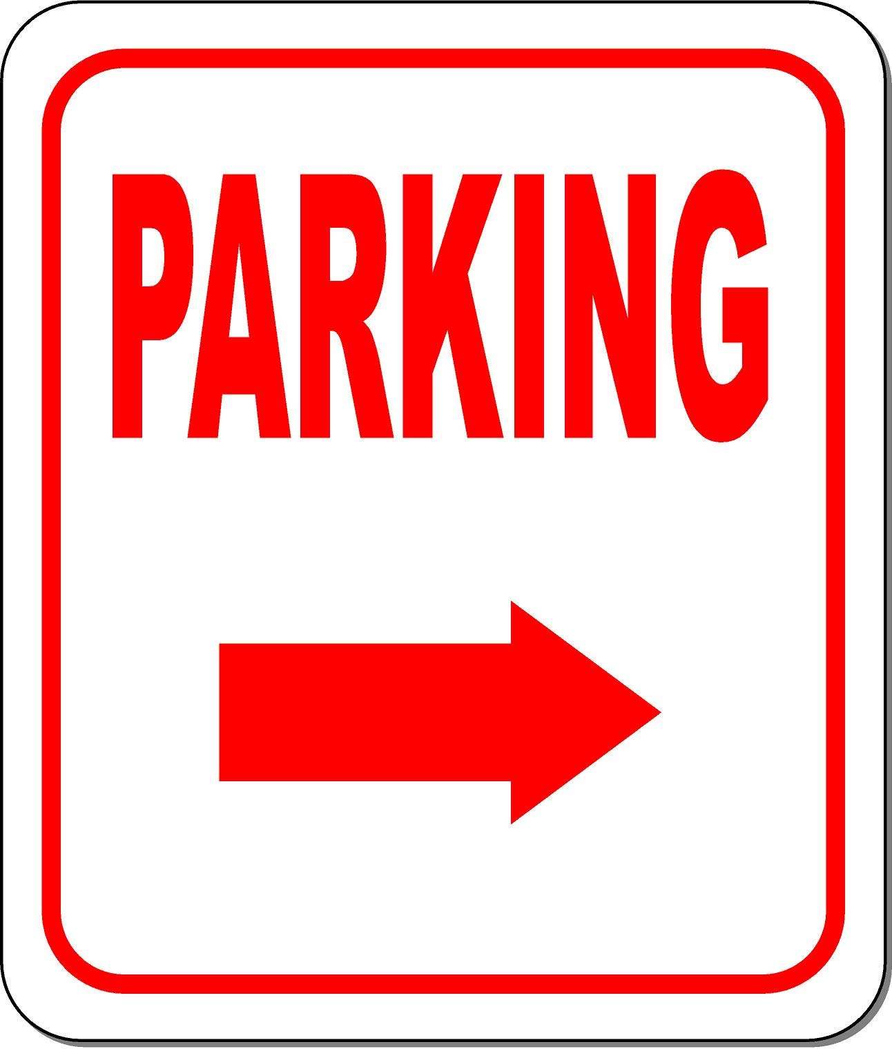 Amazon.com: PARKING DIRECTIONAL RIGHT ARROW RED Aluminum Composite ...
