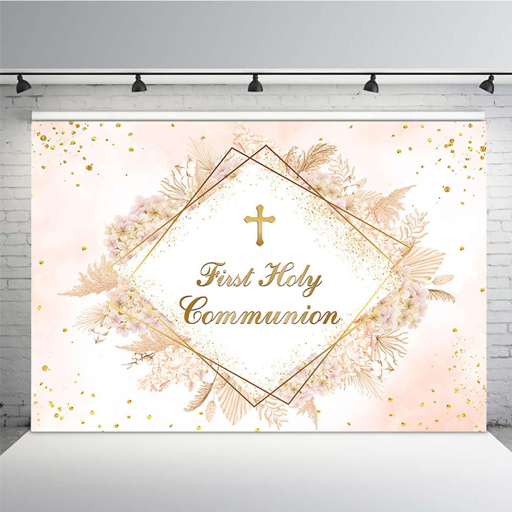 Amazon.com : MEHOFOND 7x5ft Boho First Holy Communion Backdrop for ...