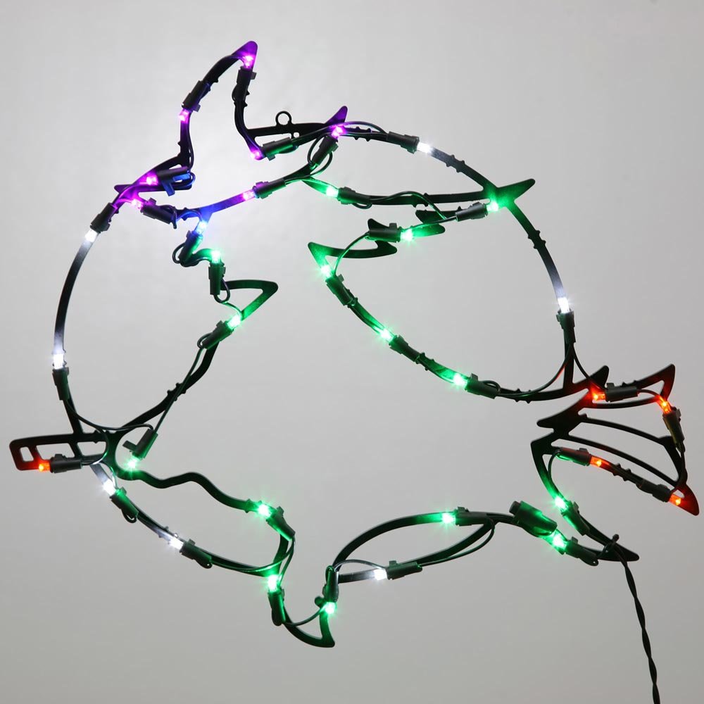 Amazon.com: Vickerman 18" Witch Window Décor with 35 Multi-Colored LED ...