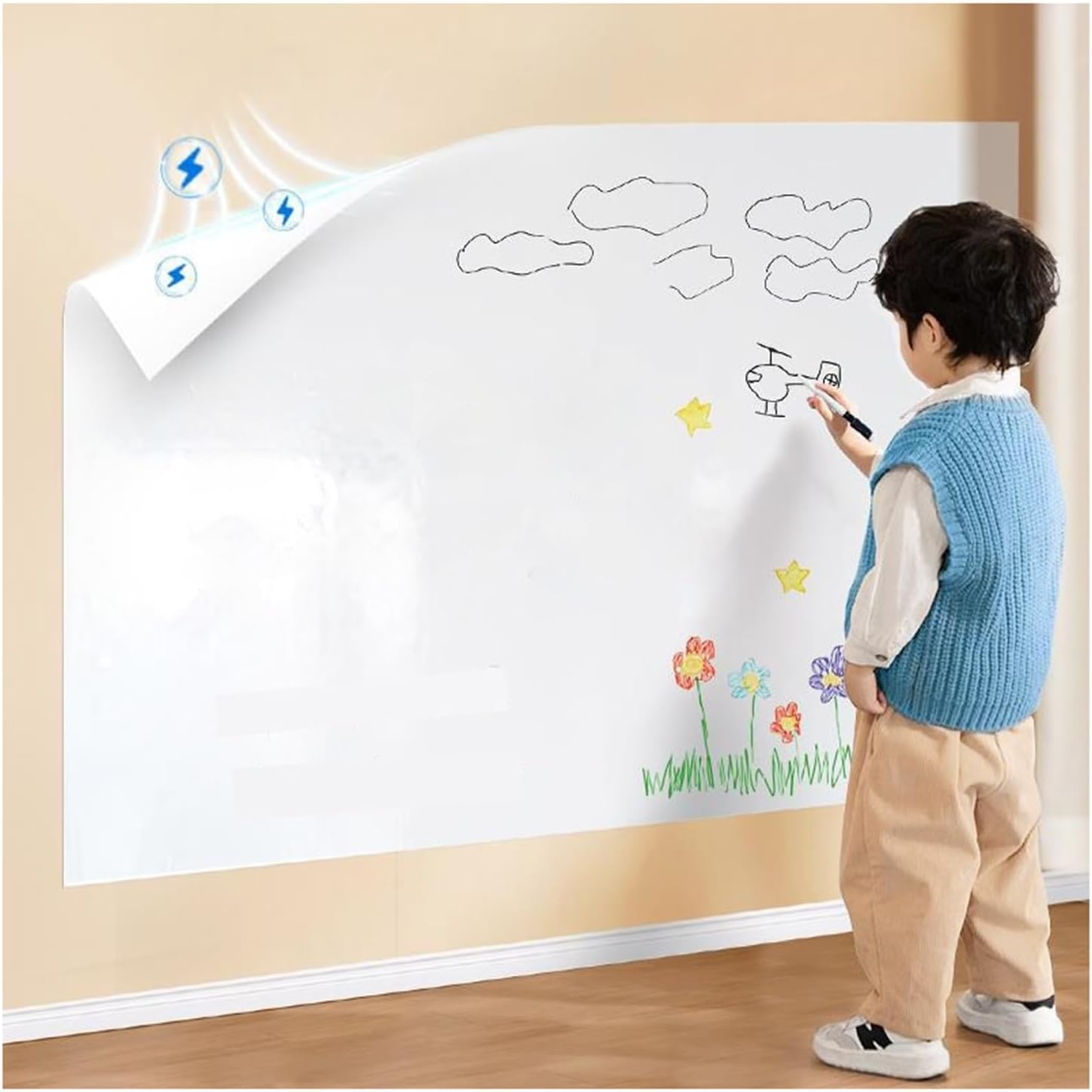 Amazon.com: AMDHZ Electrostatic Whiteboard Wallpaper for：Home, Company ...
