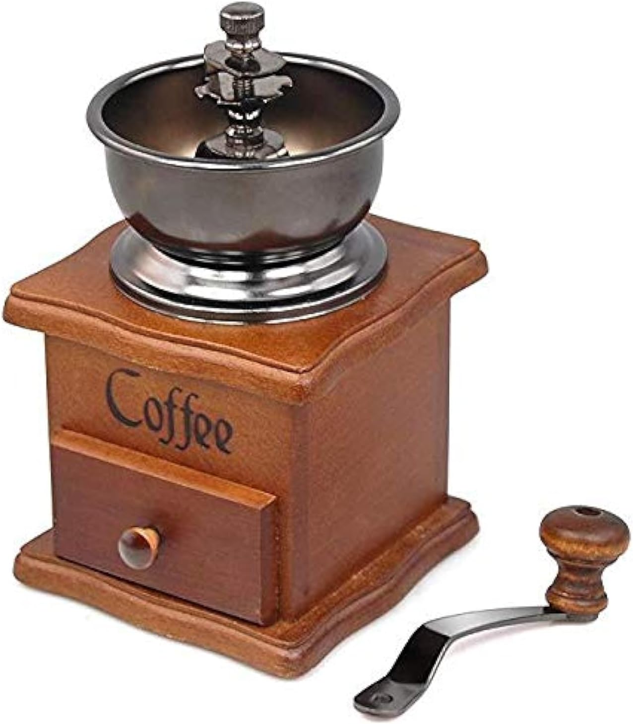 Wooden Manual Coffee Grinder, Spice Hand Grinding Machine-Hand-crank ...