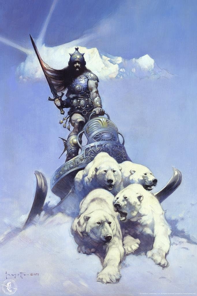 Amazon.com: Laminated Silver Warrior by Frank Frazetta Wall Art Gothic ...