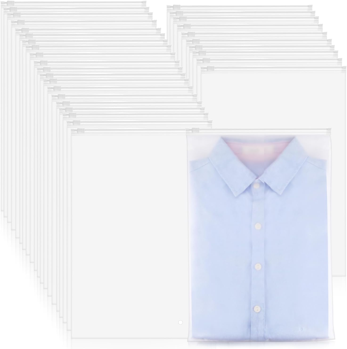 Amazon.com: 30 Pcs Frosted Plastic Zip Lock Garment Bags - Translucent ...