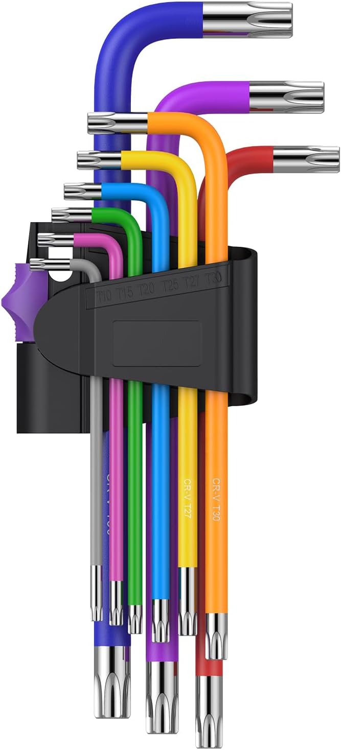 Bondhus 31734 Set of 8 Star L-wrenches, Short Length, sizes T9-T40 ...