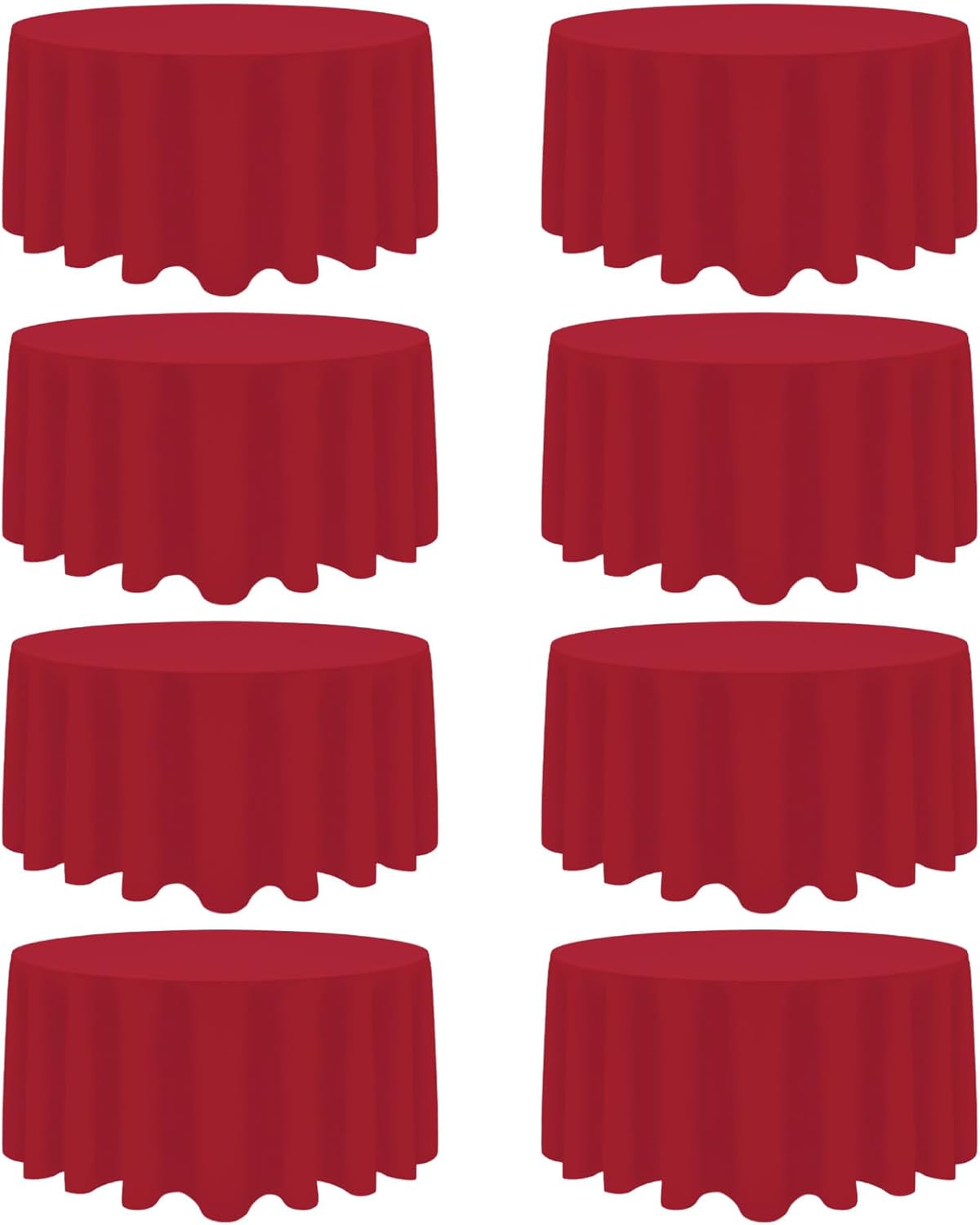 Amazon.com: Heneger 8 Pack Red Round Tablecloth 90 Inch Red Table Cloth ...