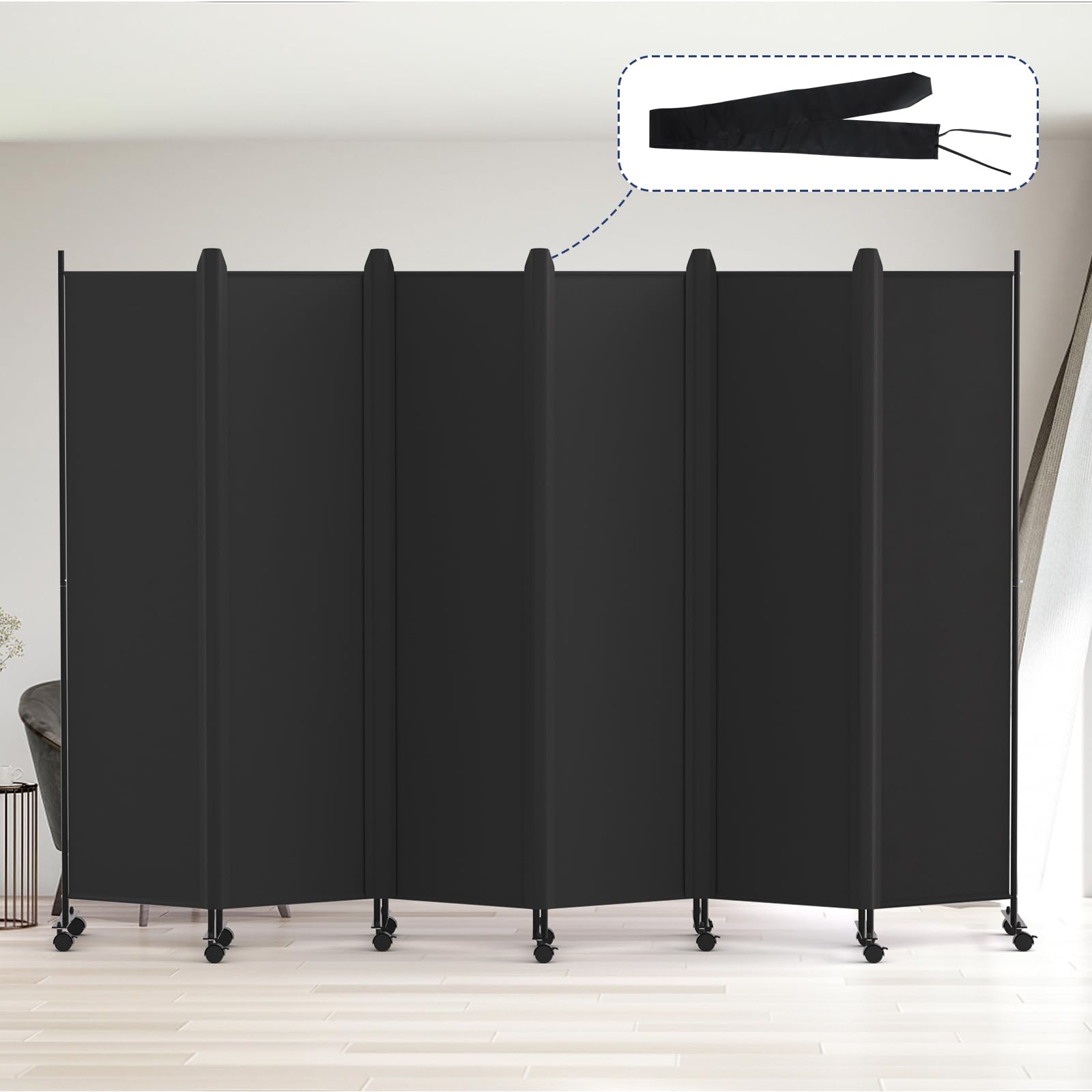 Snapklik.com : Kokorona 6 Panel Room Divider, 6FT Tall Rolling Privacy ...