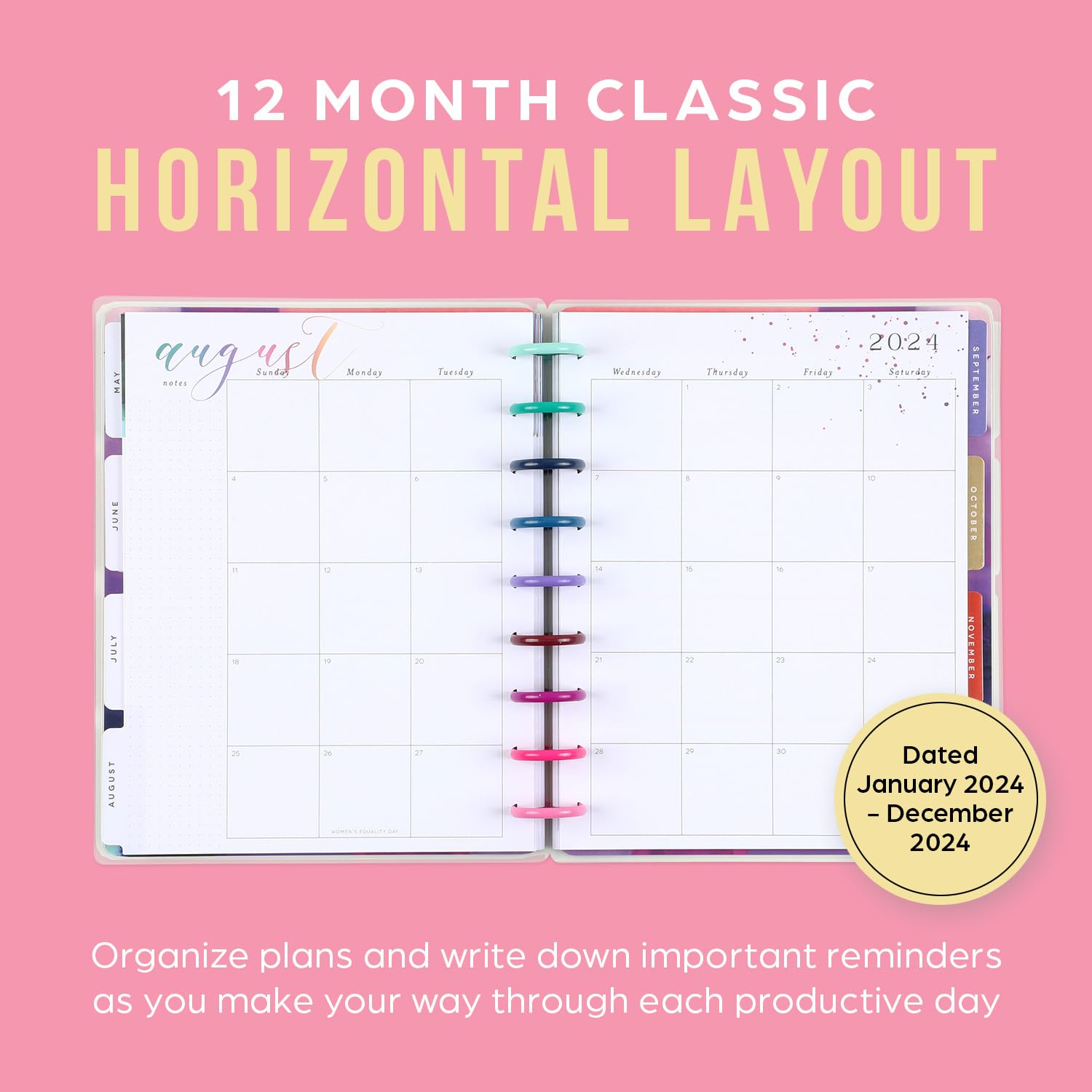 Happy Planner Disc-Bound 12-Month Diary, January 2024December 2024 ...