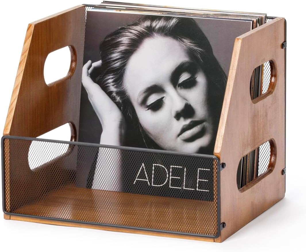Amazon.com: SILERUR Vinyl Record Storage Holder Crates Vinyl Record ...