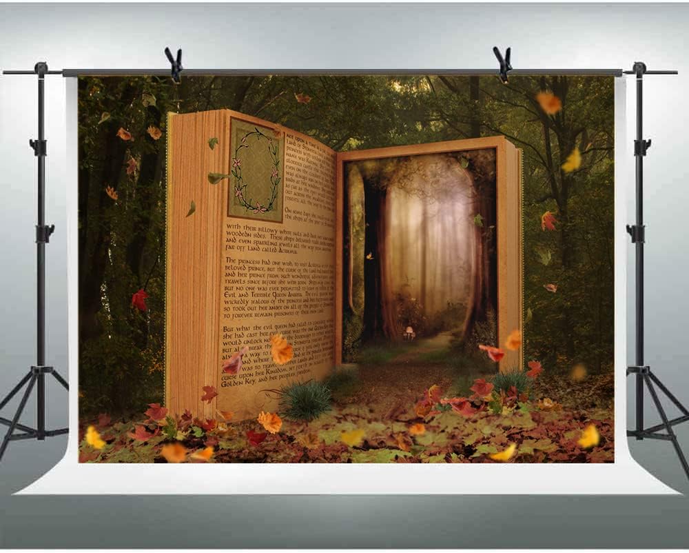 Amazon.com : Lofaris Autumn Fairy Tale Books Backdrop Fall Forest ...
