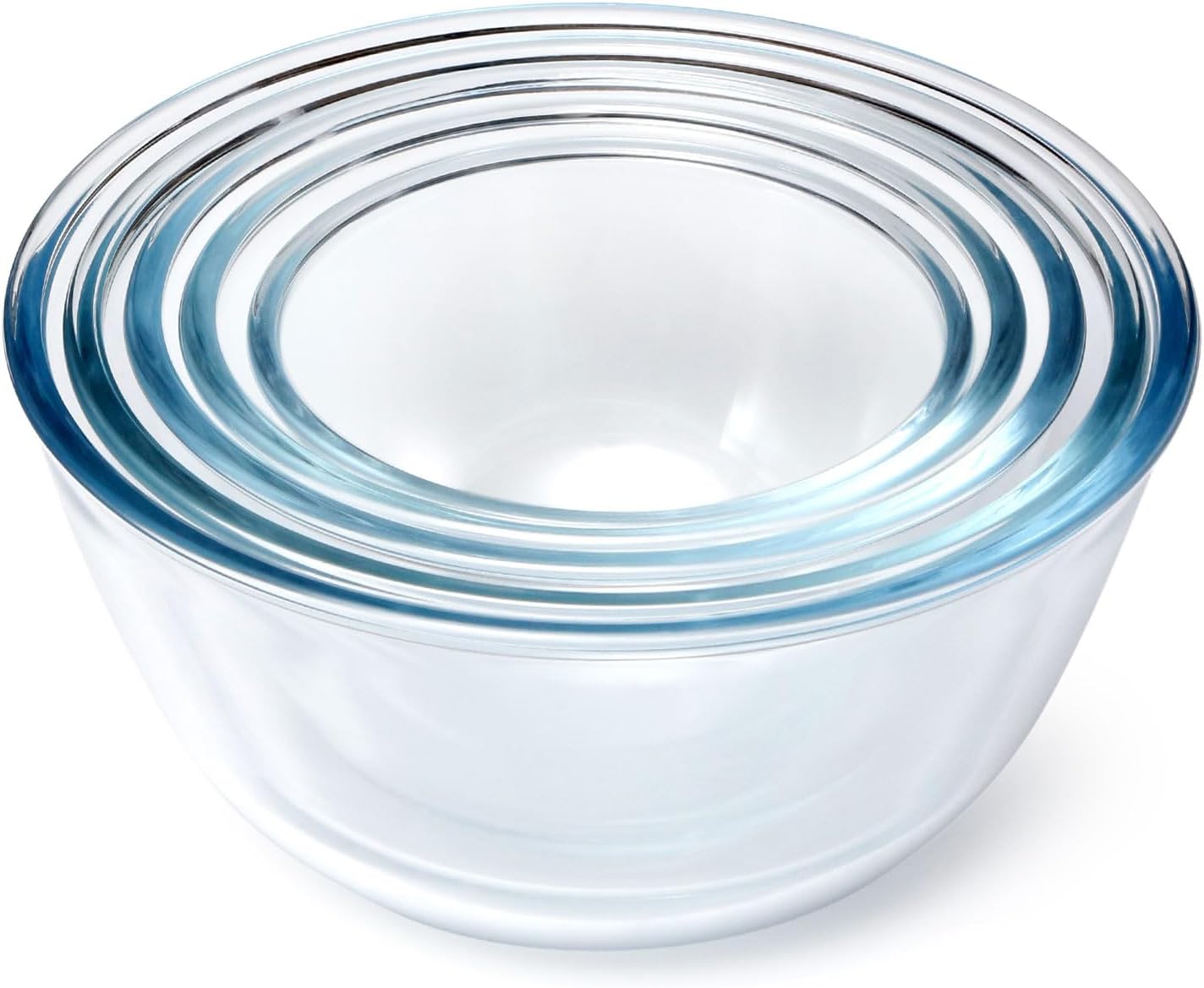 Amazon.com: NUTRIUPS 5 Piece Glass Mixing Bowls Clear Glass Bowl Set ...