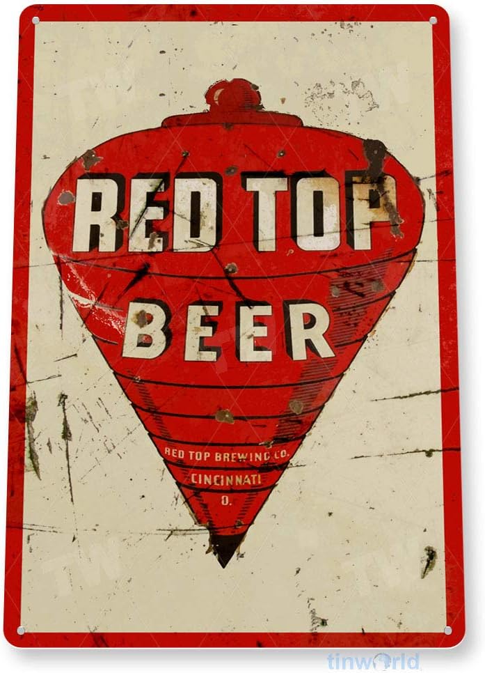 Amazon.com: Tinworld Tin Sign: Red Top Beer Bar Pub Retro Rustic Beer ...