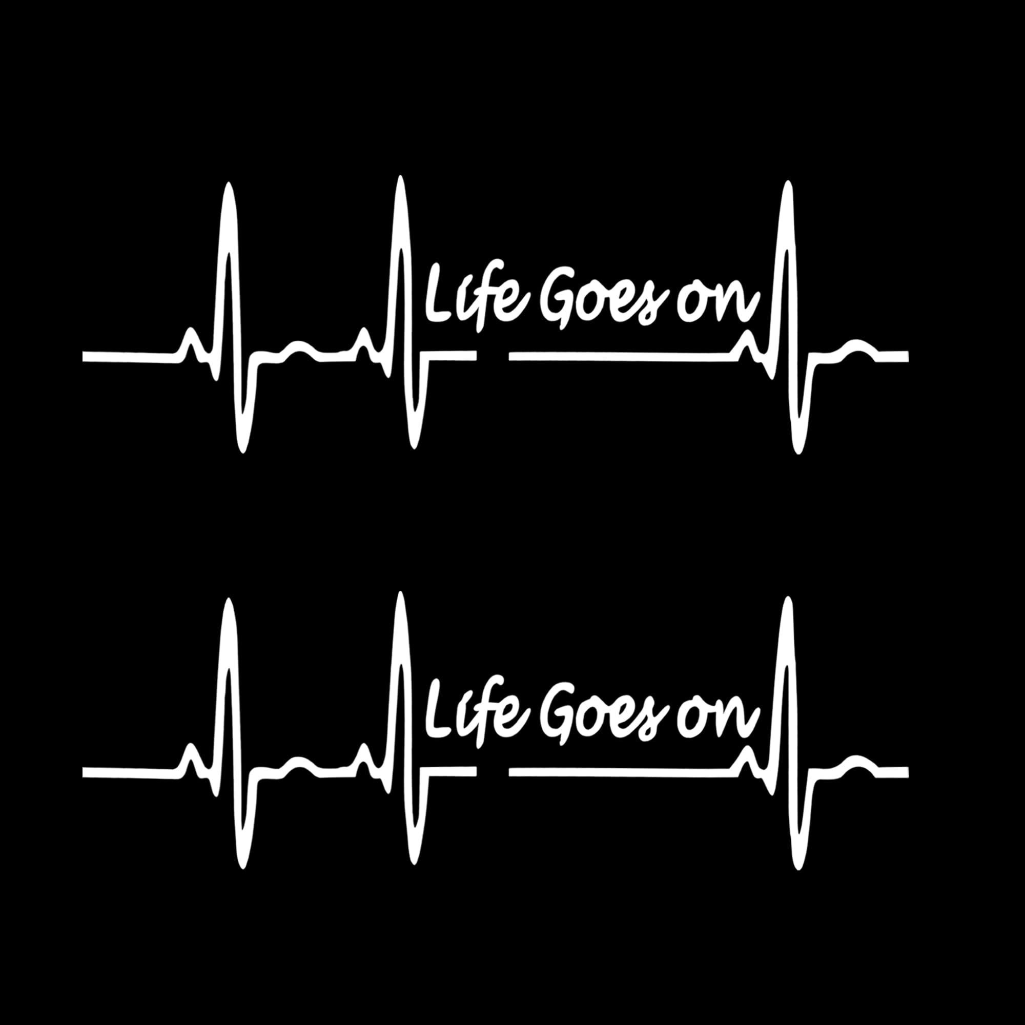Amazon.com - TOMALL 2Pcs Life Goes On Heartbeat Vinyl Reflective ...