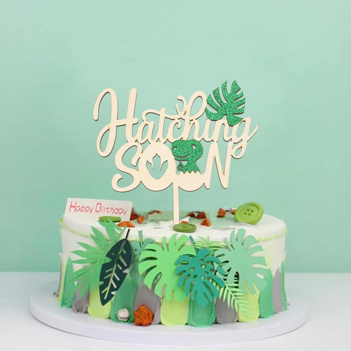 Snapklik.com : Wood Hatching Soon Birthday Cake Toppers Hatching Soon ...