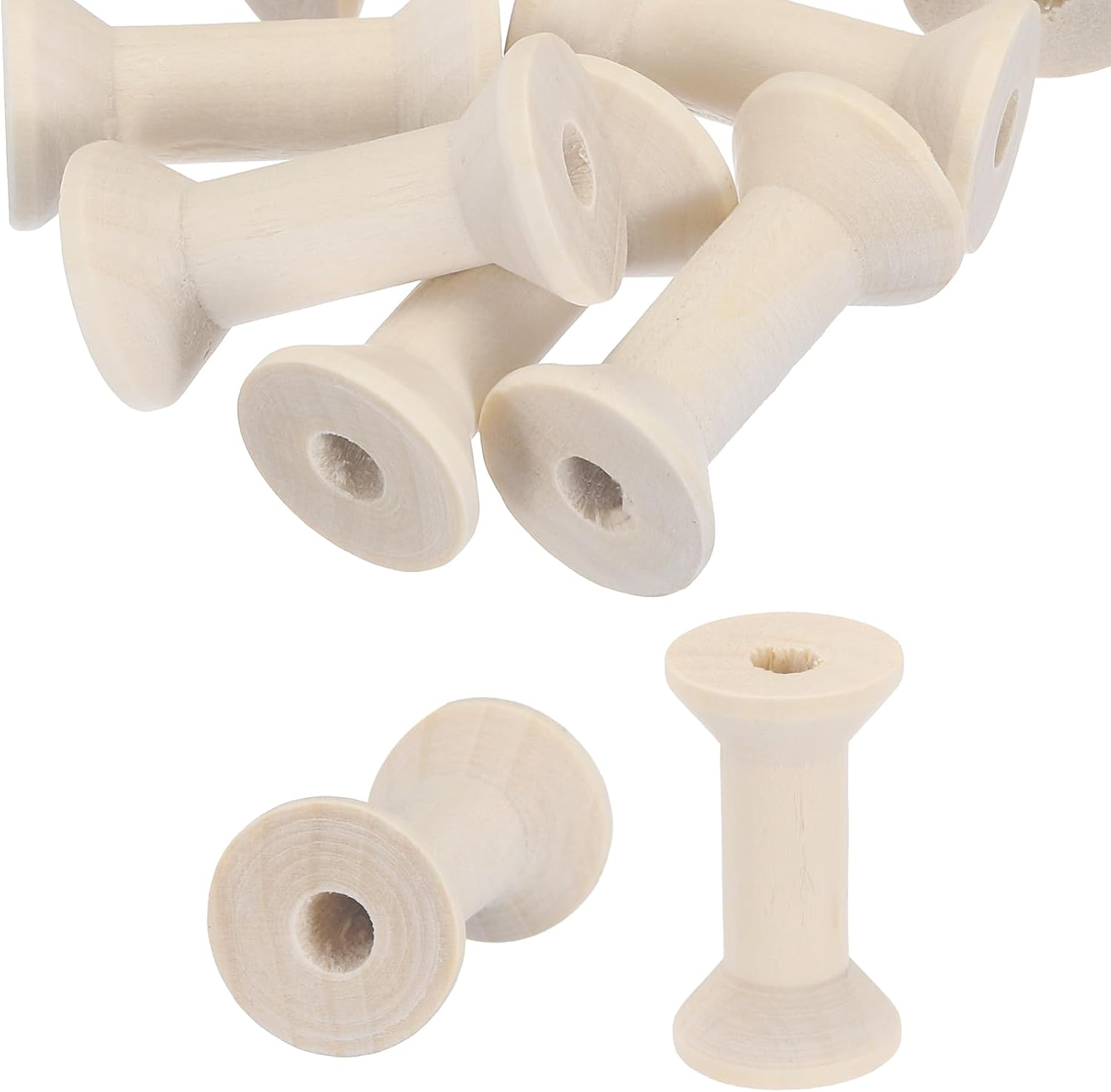 Amazon.com: PATIKIL Wooden Empty Spools 1.6" x 0.9", 40Pcs Unfinished ...