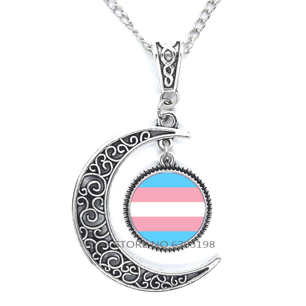 Gxoloa Transgender Pride Necklace,Transgender Flag,Transgender Jewelry ...