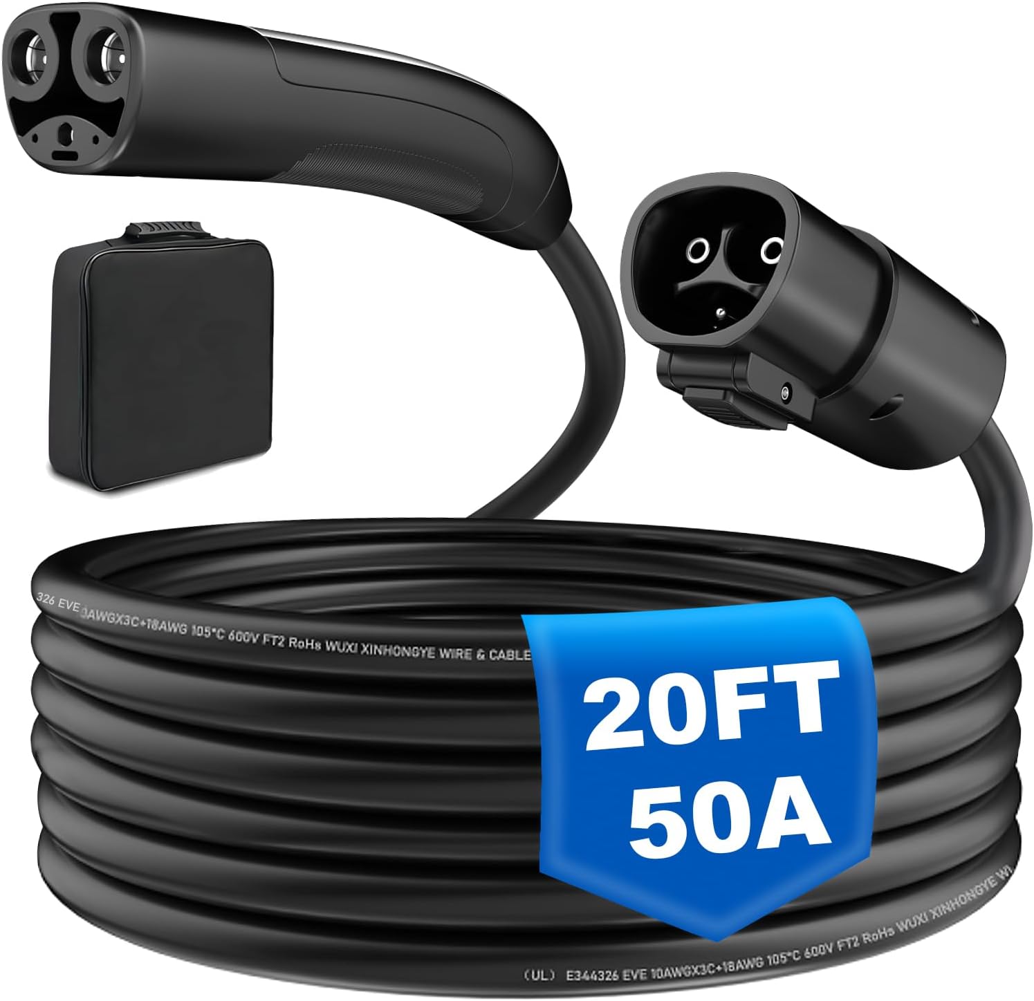 Amazon.com: NACS EV Extension Cable, 20ft 50A EV Charger Extension Cord ...