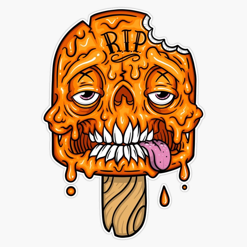 Amazon.com: Melty Creamsicle Ice Cream Tombstone Popsicle Vinyl Sticker ...